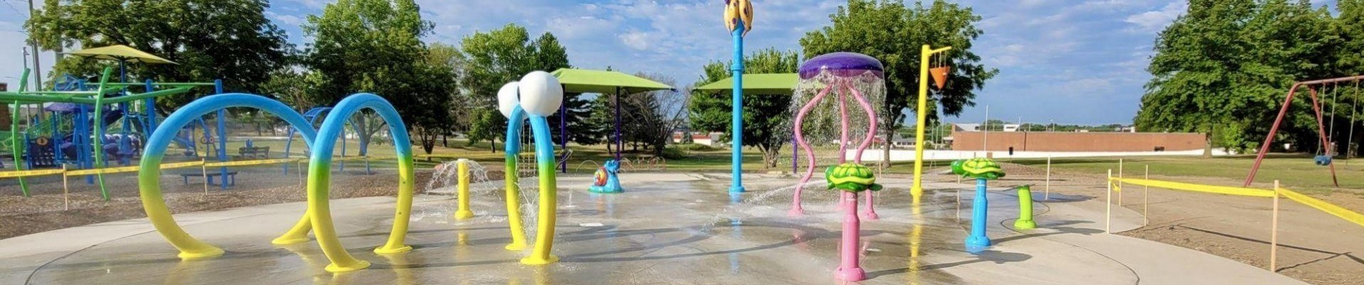 Splashpad and Shade - Keokuk, IA | Cunningham Recreation