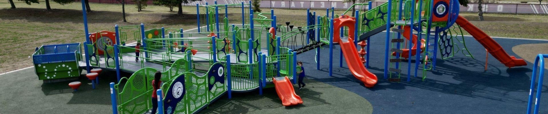 Large School Playground with Sky Run Zip Track | Cunningham Recreation